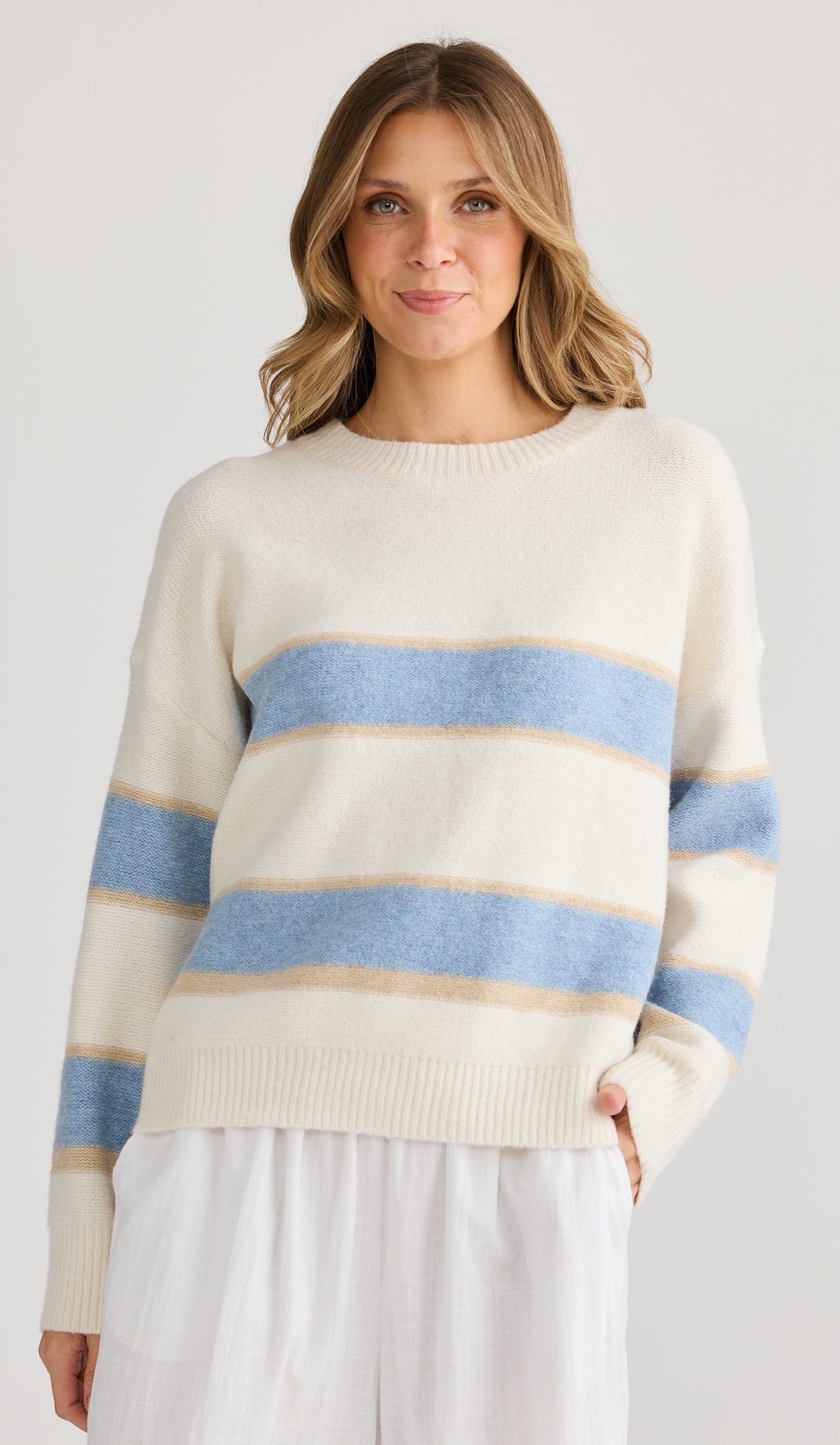 Overboard Knit - Lake Stripe – The Grace Collection Australia