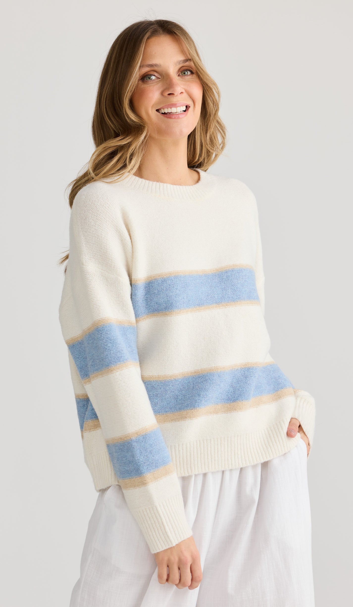 Overboard Knit - Lake Stripe – The Grace Collection Australia