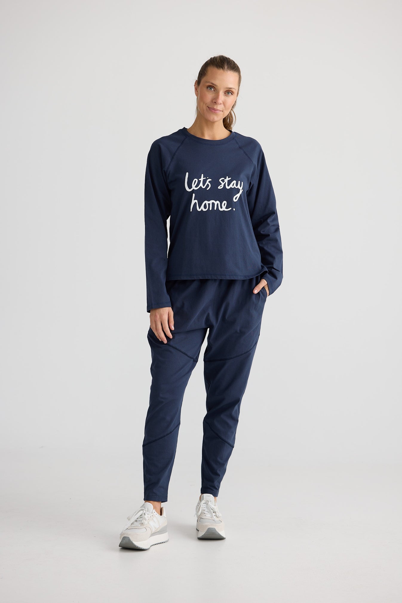 Stay Home Top - Navy – The Grace Collection Australia