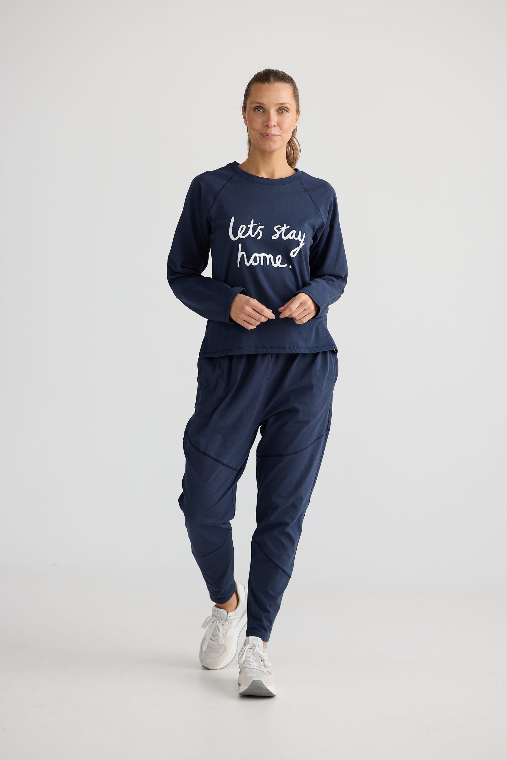 Stay Home Top - Navy – The Grace Collection Australia